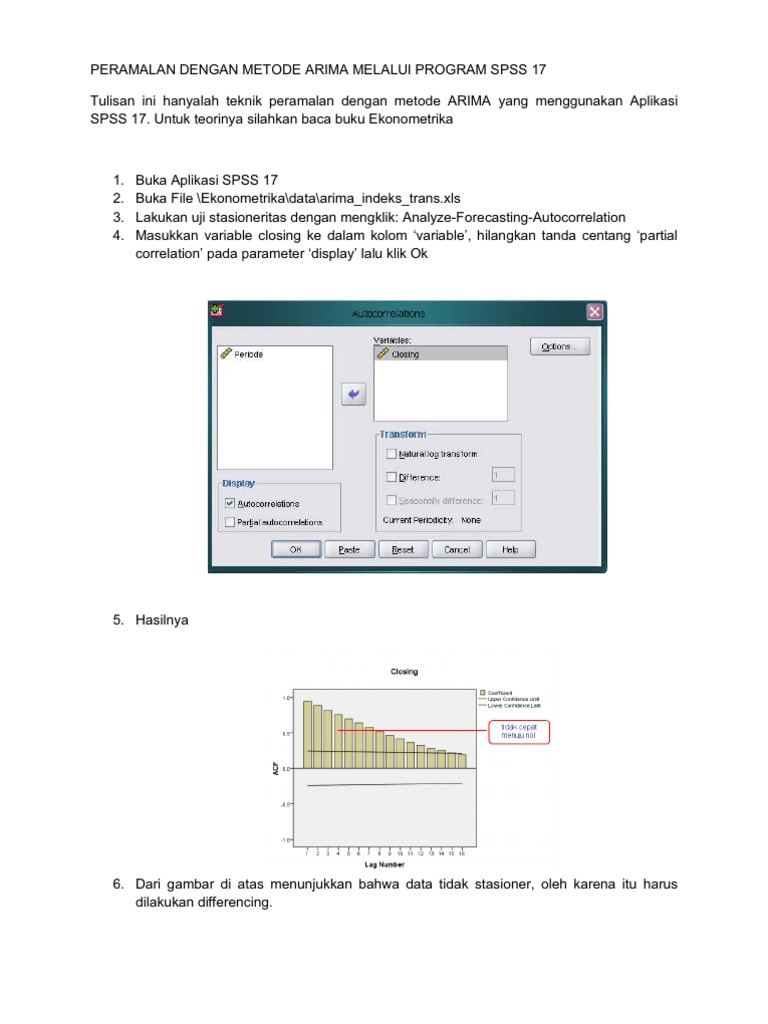 METODE ARIMA DENGAN SPSS | PDF
