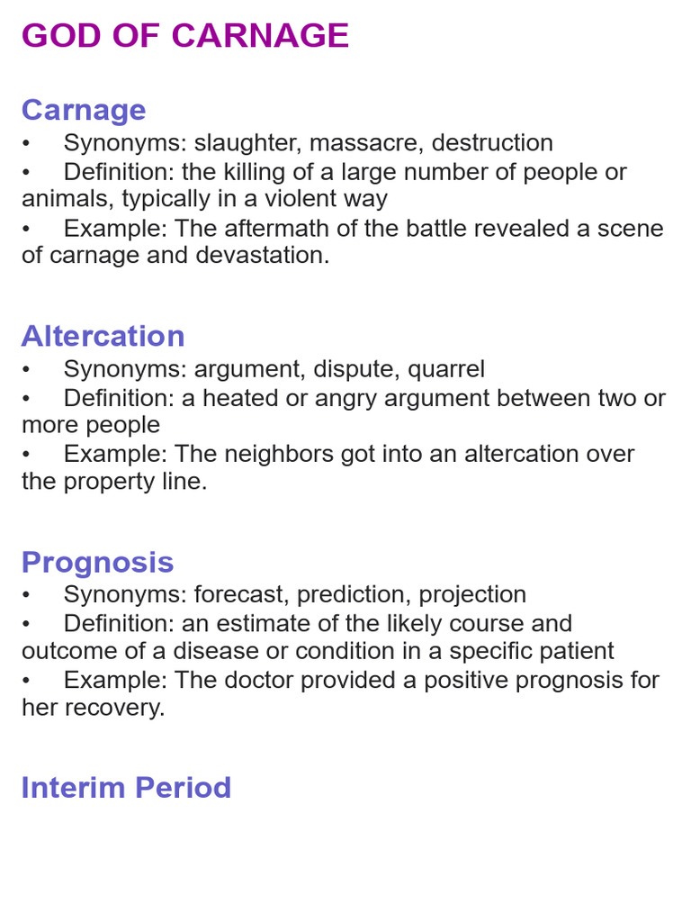 vocabulary (Carnage) | PDF | Integrity | Pottery