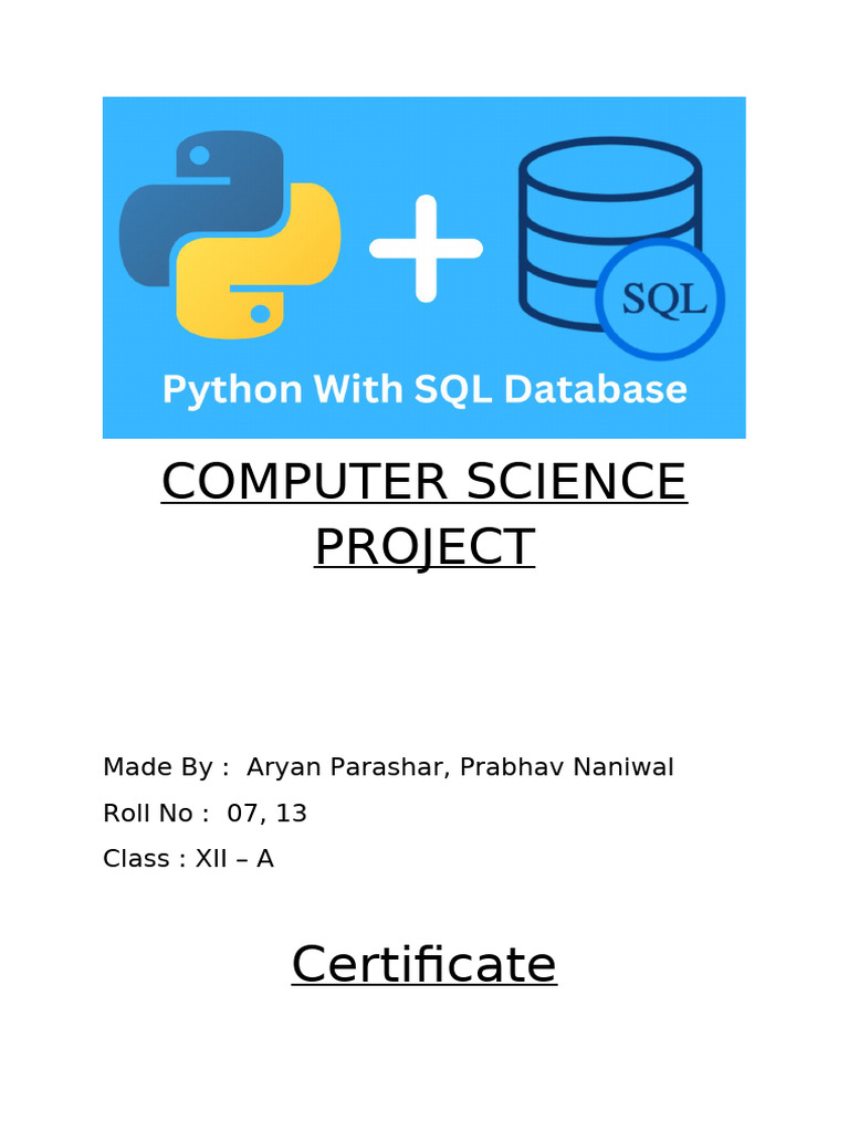 Computer Science Project | PDF