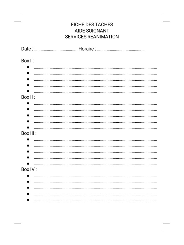 Fiche Des Taches | PDF