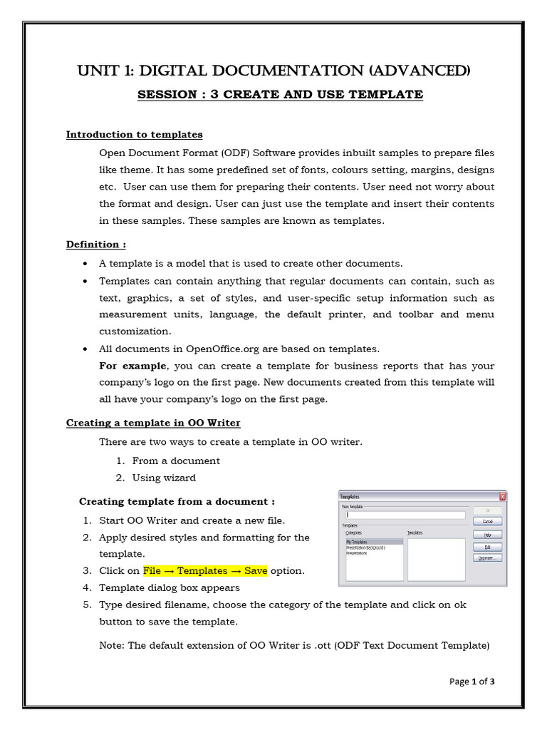 Unit 1 S3 Templates Pdf Computer File Computing