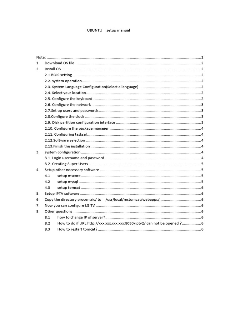 IPTV Ubuntu and Clinic Server Setup Manual v1.2 | PDF | Sudo | Booting