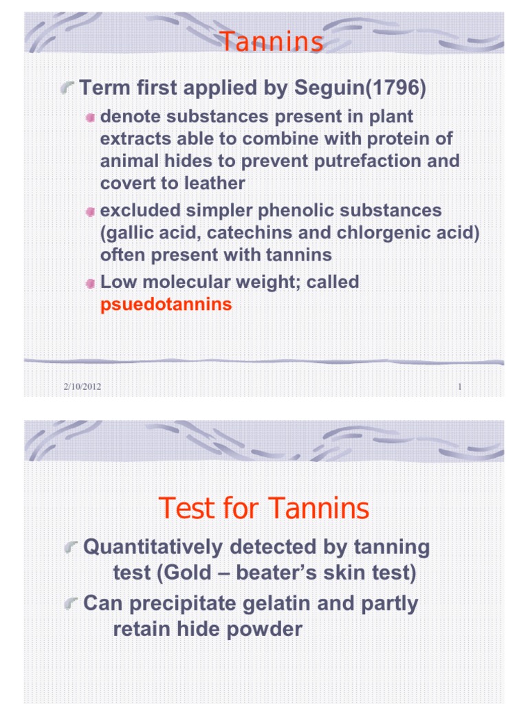 Tannins | PDF | Polyphenol | Organic Chemical