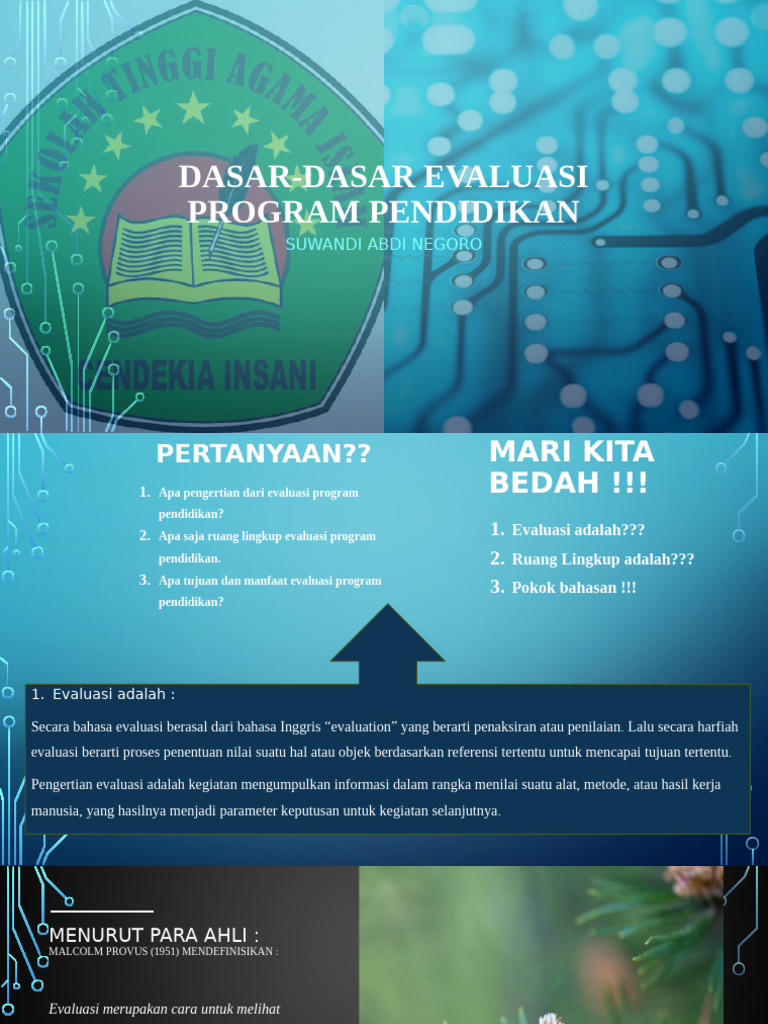 Presentasi-dasar-dasar Evaluasi Program Pendidikan | PDF