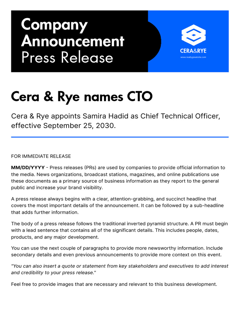 For Immediate Release | PDF