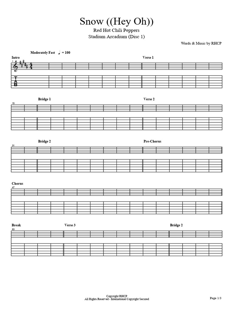Snow - Hey - Oh Guitare Gasp | PDF | Musical Forms | Songs