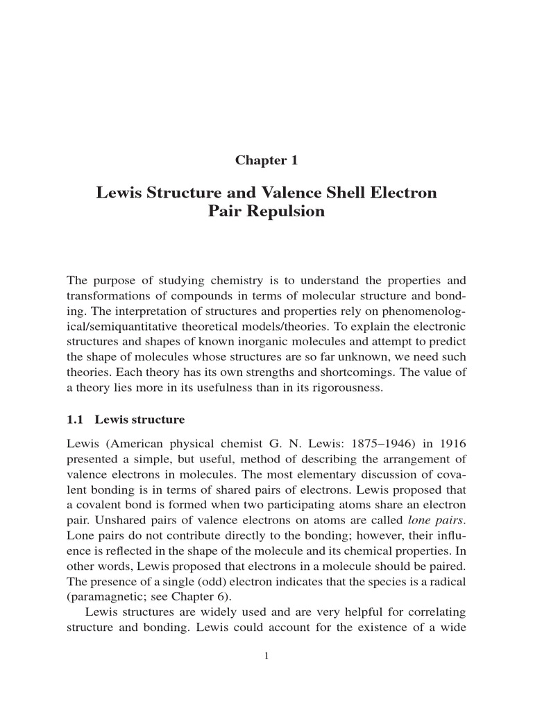 Lewis Structures and VSEPR Theory Explained | PDF | Chemical Bond ...