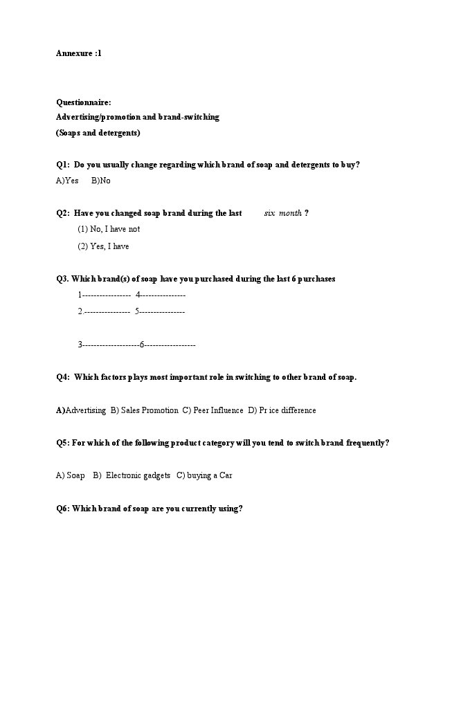 A Study On Brand Switching | PDF