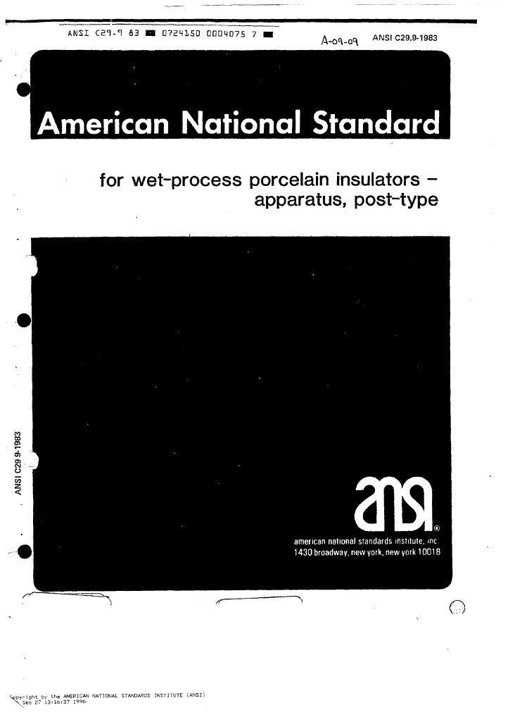 Ansi-C29.9-1983 Post Type Insulator | PDF