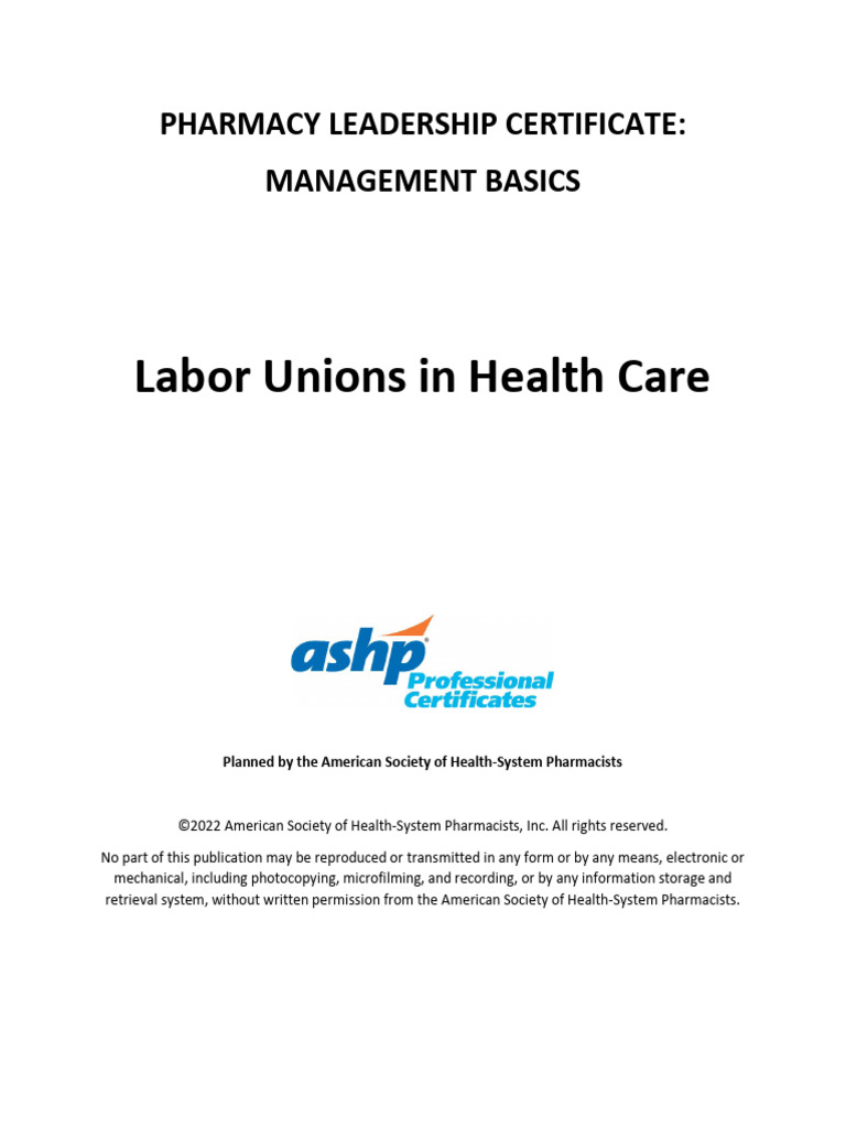 Healthcare Labor Unions Overview | PDF | Strike Action | Collective ...
