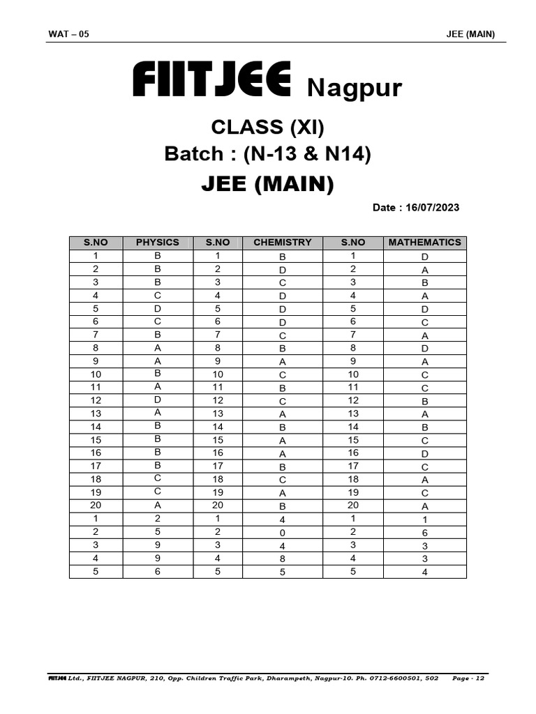 Class Xi - N13 & 14-Ans | PDF