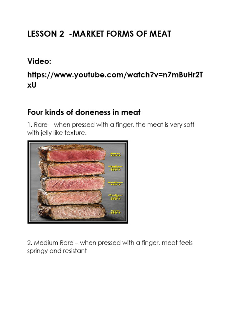 Market Forms and Cooking Methods of Meat | PDF | Meat | Grilling