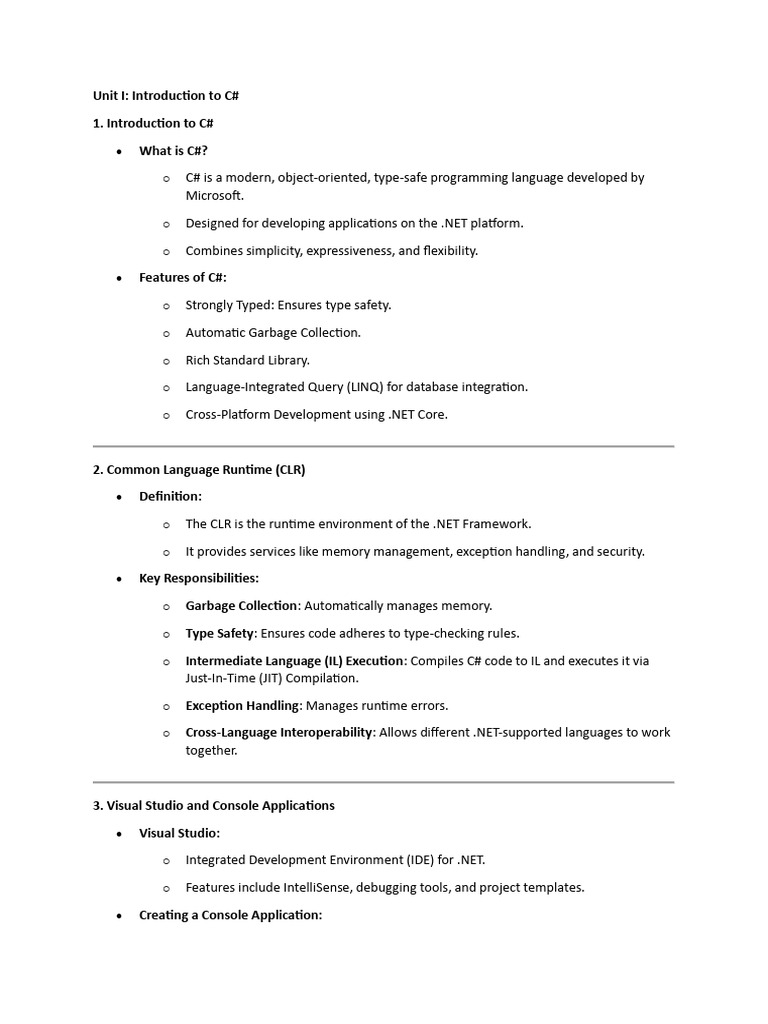 unit1 | PDF | C Sharp (Programming Language) | Language Integrated Query