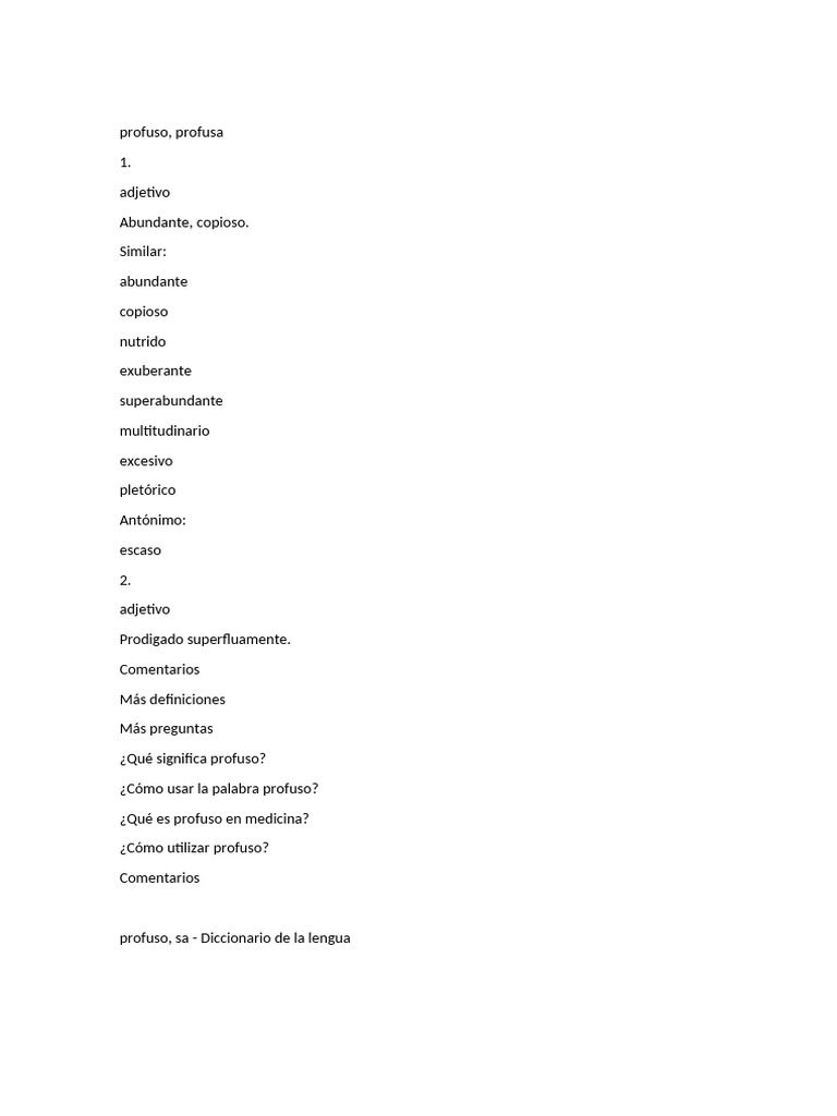 Profuso | PDF