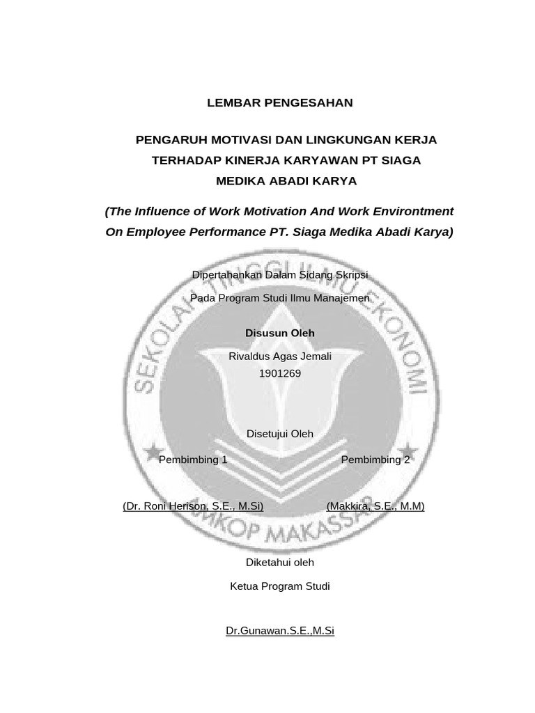 Contoh LEMBAR PENGESAHAN | PDF