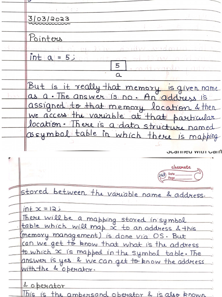 Pointers ClassI Notes 3rd March 2023 | PDF