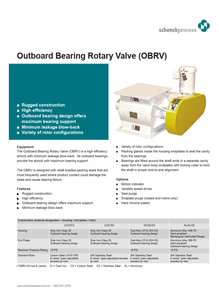 Outboard Bearing Rotary Valve Overview | PDF | Valve | Bearing (Mechanical)