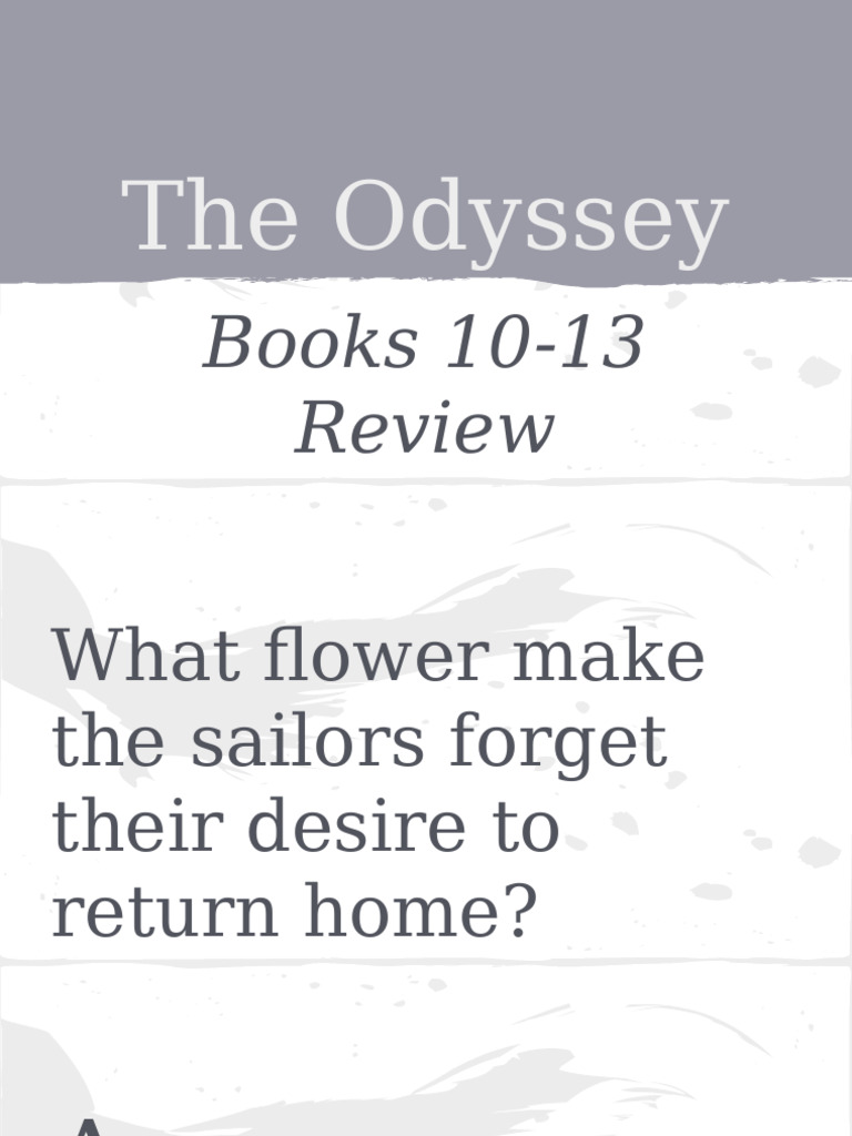 The Odyssey: Books 10-13 Quiz | PDF