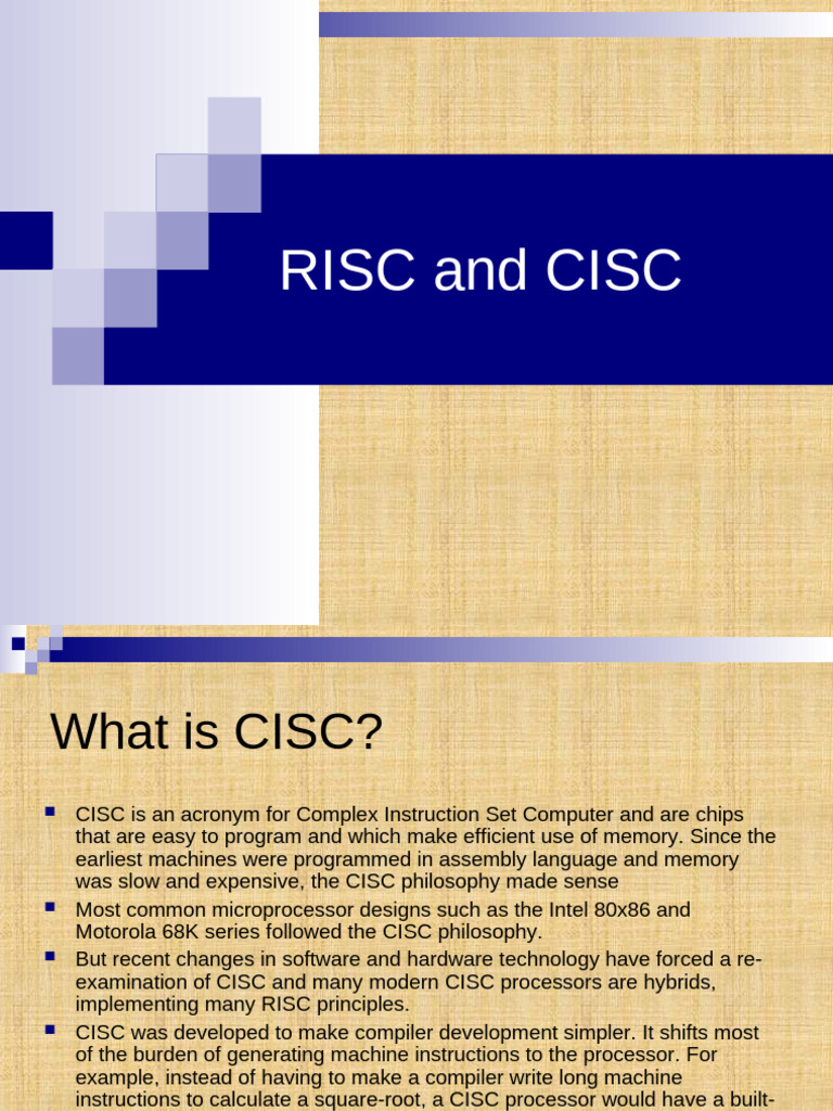 risc_and_cisc | PDF | Central Processing Unit | Computer Hardware