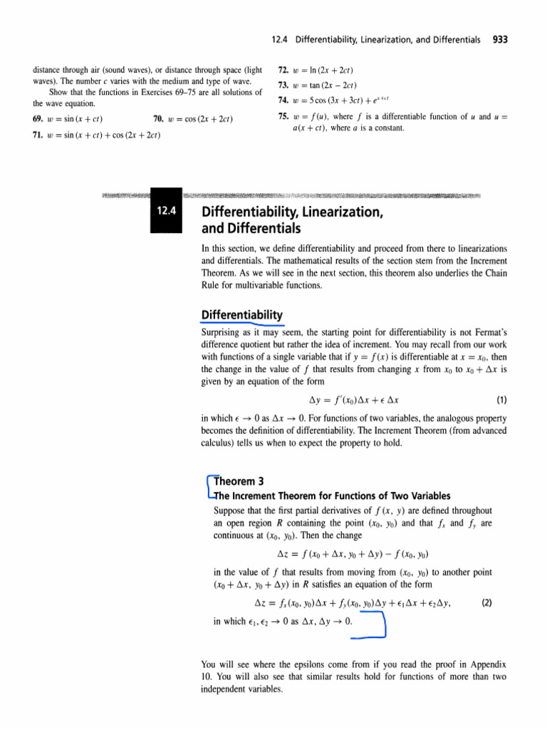 12.4 Linearization and Differentials | PDF