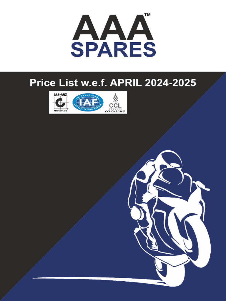 Aaa Price List 2024-2025 | PDF