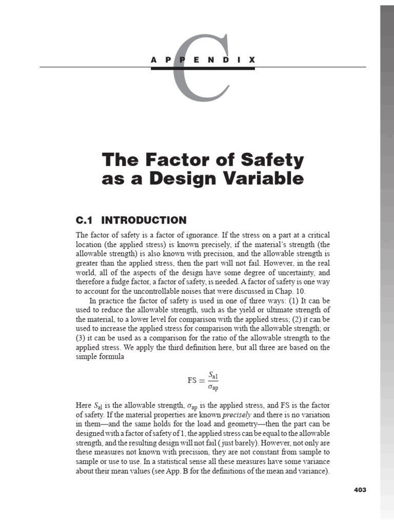 Calculating the Factor of Safety | PDF | Strength Of Materials | Normal ...