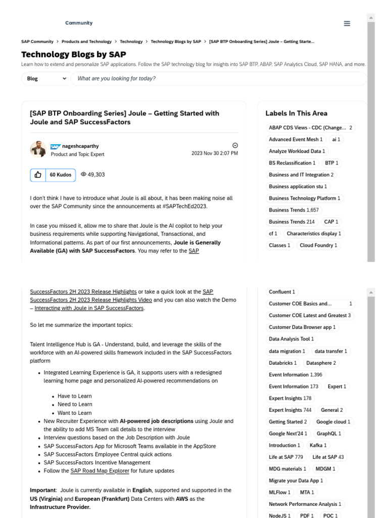 (SAP BTP Onboarding Series) Joule - Getting Starte... - SAP Community | PDF | Cloud Computing ...