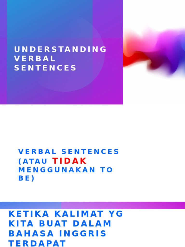 Understanding sentences and verbs | PDF