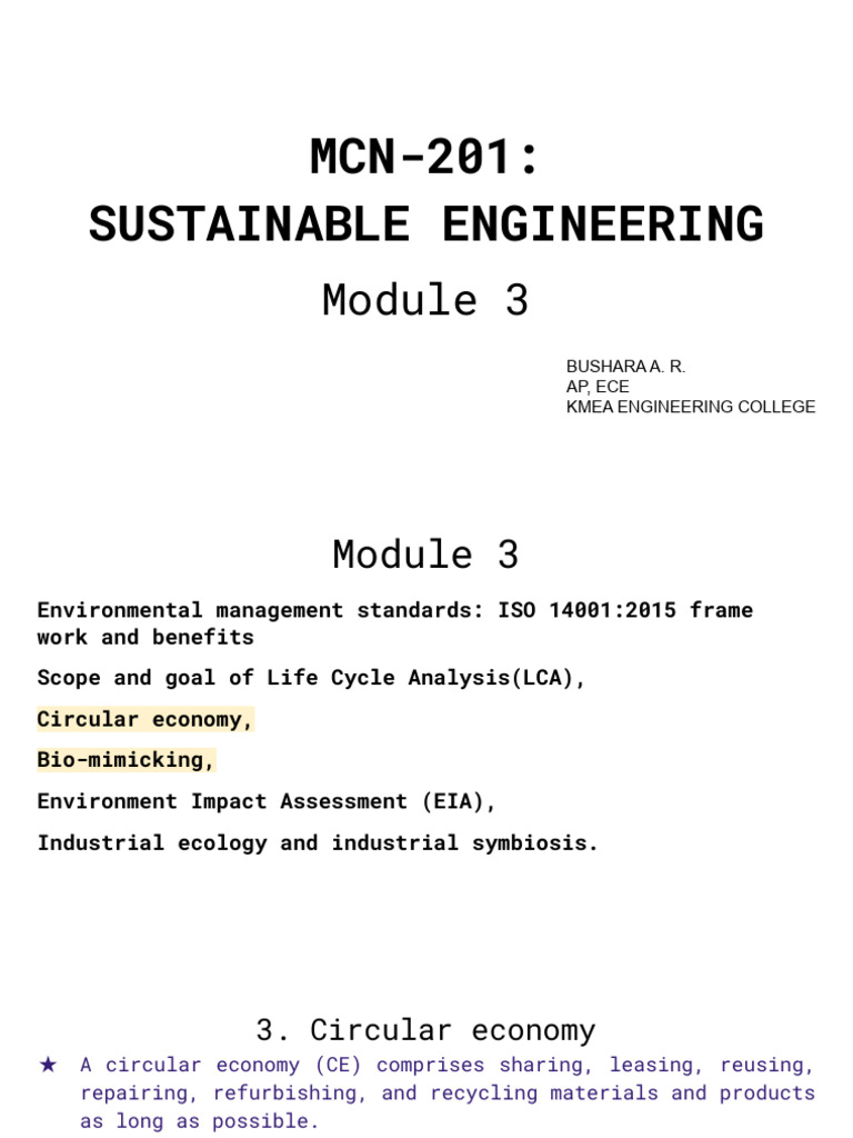 MCN-201 - SUSTAINABLE ENGG-Module 3 - 2 | PDF | Sustainability | Economies