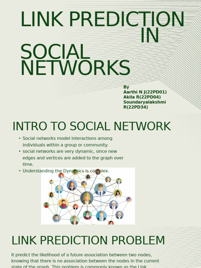 Link Prediction in Social Networks | PDF | Vertex (Graph Theory) | Social Network