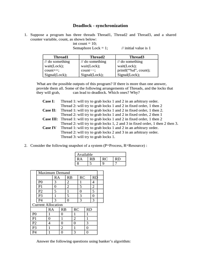 Deadlock | PDF | Computer Engineering | Concurrent Computing