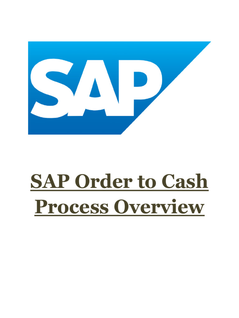 SAP Order to Cash Overview | PDF | Invoice | Credit Card