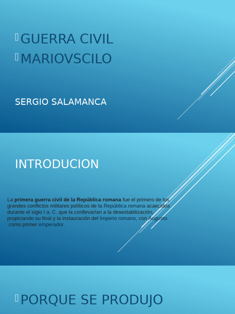 Primera Guerra Civil Romana: Sila vs. Mario | PDF