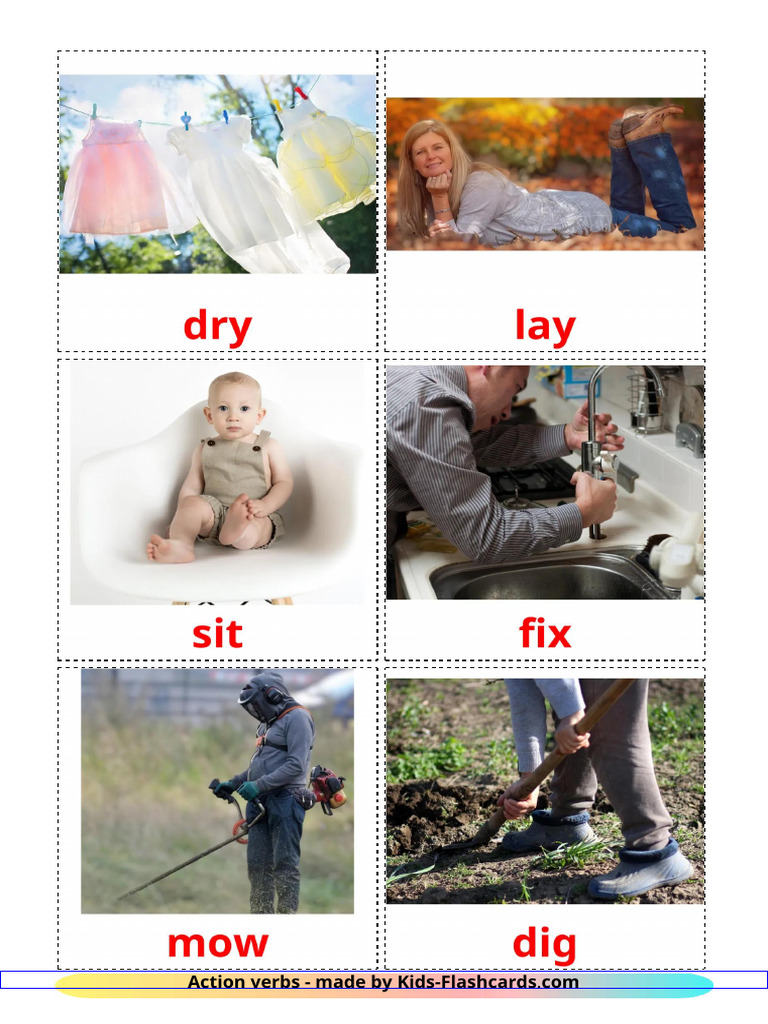 Action Verbs 6 A4 | PDF