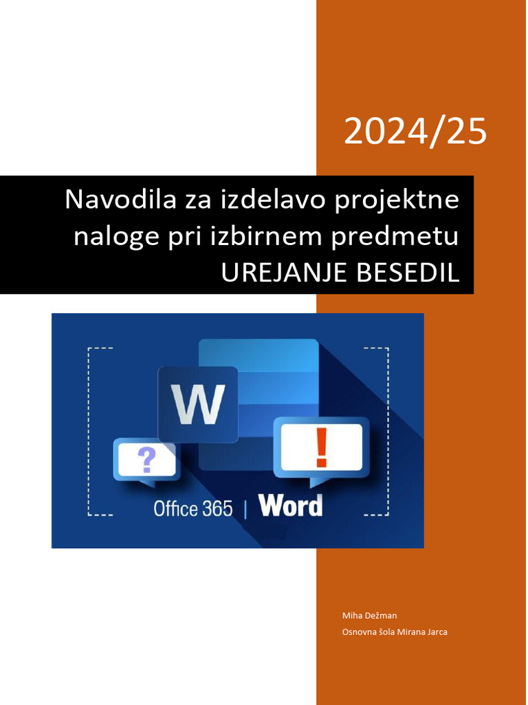 Navodila Za Izdelavo Projektne Naloge UBE 24-25 | PDF