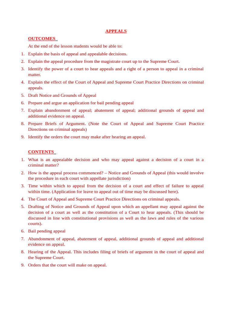 APPEALS | PDF | Appeal | Brief (Law)