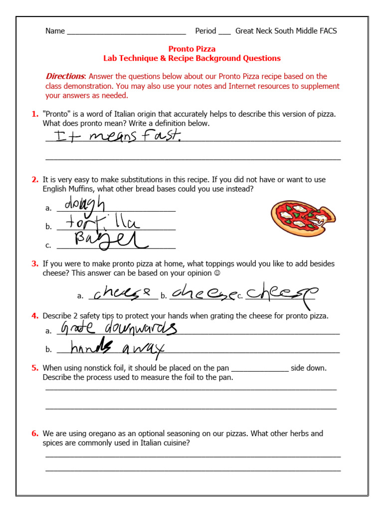 Edited - Pronto Pizza Questions | PDF