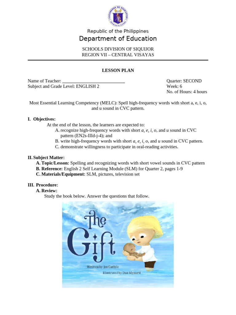 English_G2 LP for SLM 6 | PDF | English Language | Behavior Modification