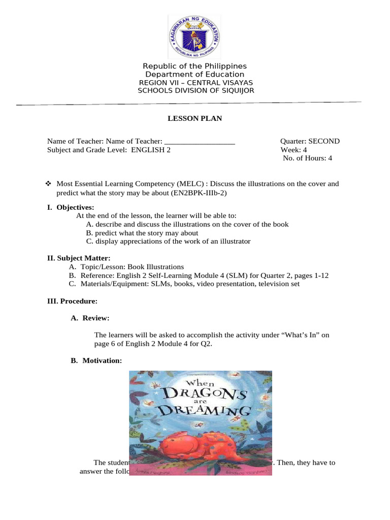 English - G2 LP For SLM 4 | PDF | Pedagogy | Education Theory