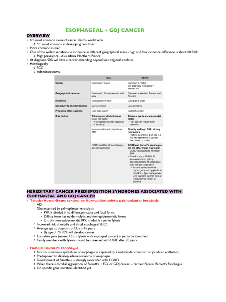 Esophageal + Goj Cancer 2 | PDF | Esophagus | Esophageal Cancer