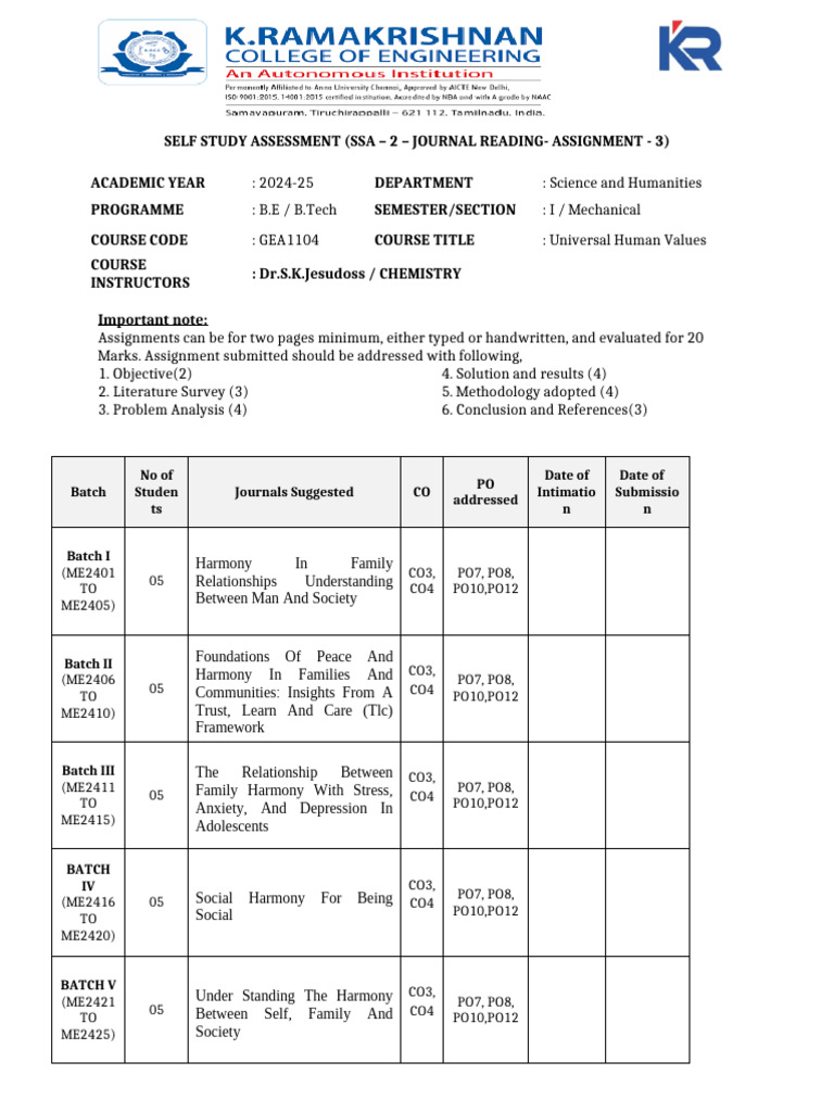 Universal Human Values Assignment | PDF