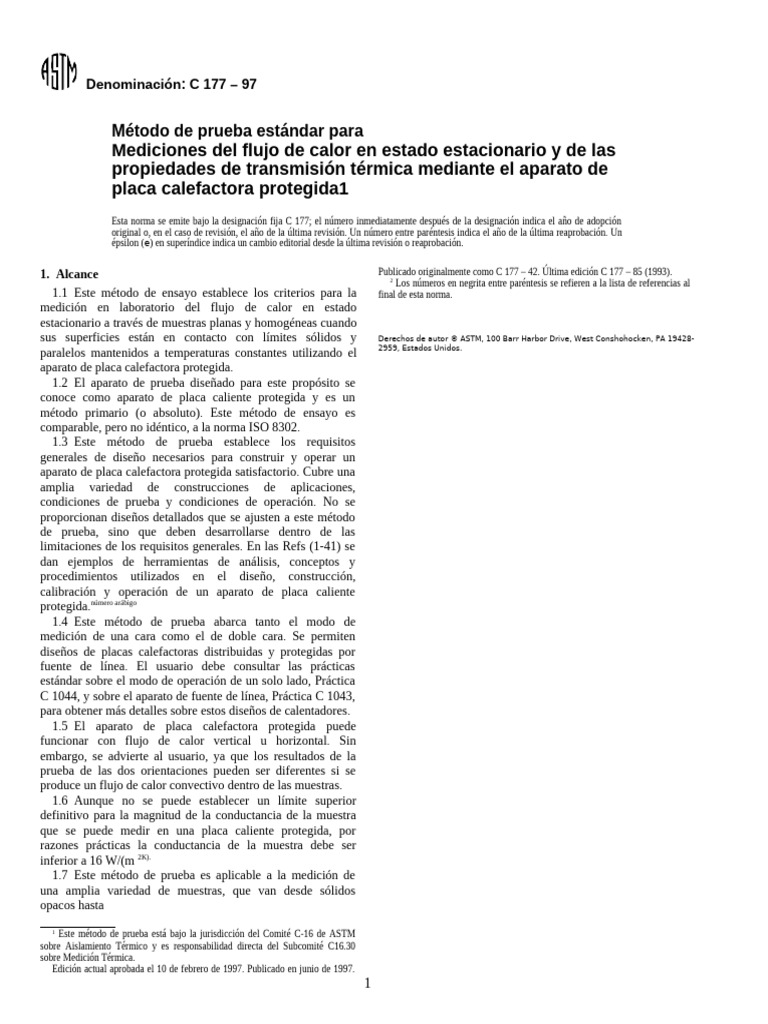 norma ASTM C177 | PDF | Calor | Aislamiento térmico