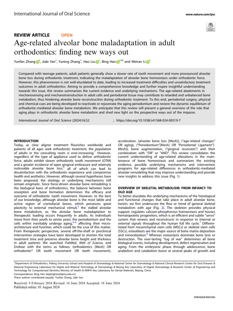 Age-Related Alveolar Bone Maladaptation in Adult o | PDF | Bone | Periodontology