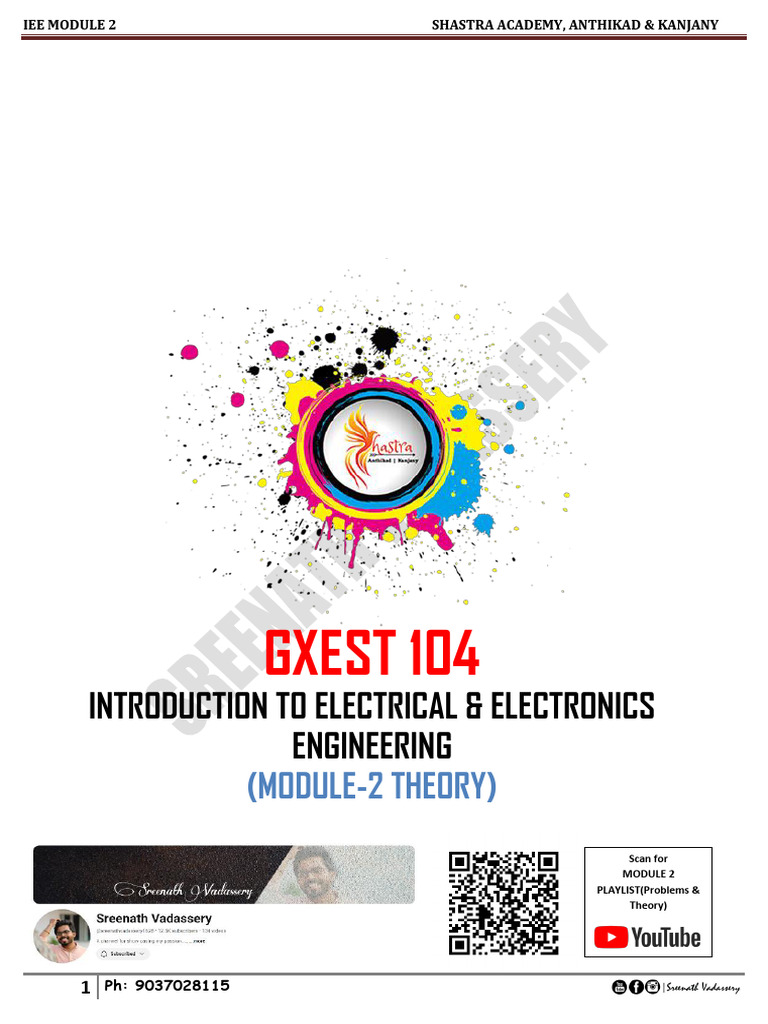 GXEST104 - Module 2 - Sreenath Vadassery | PDF | Inductance | Electromagnetic Induction