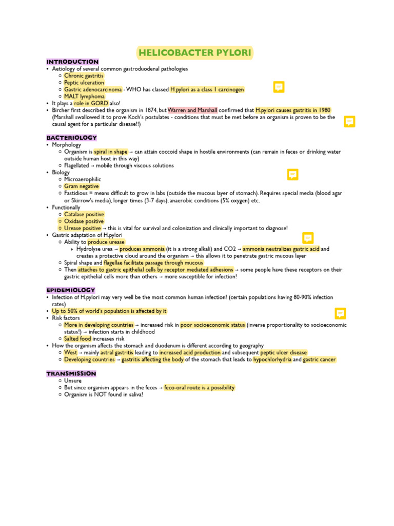 HELICOBACTER PYLORI | PDF | Clinical Medicine | Diseases And Disorders