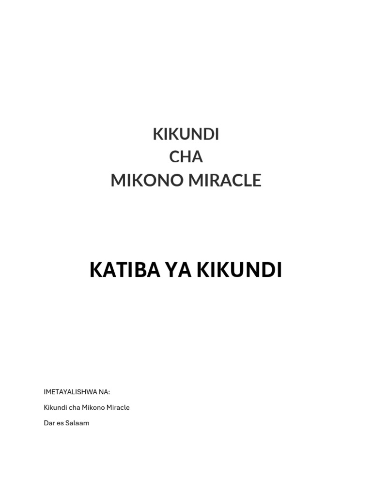 Katiba Mikono Miracle | PDF