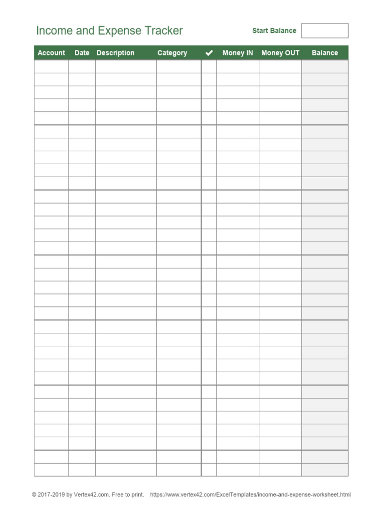 Income Expense Worksheet | PDF