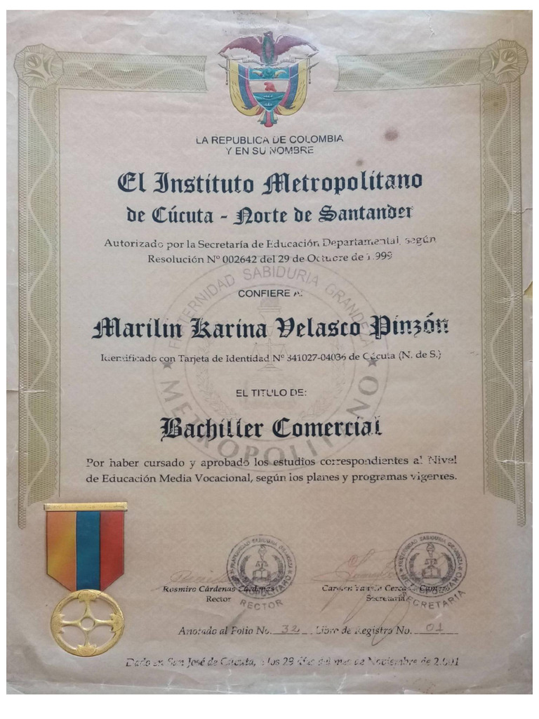Diploma Bachiller | PDF