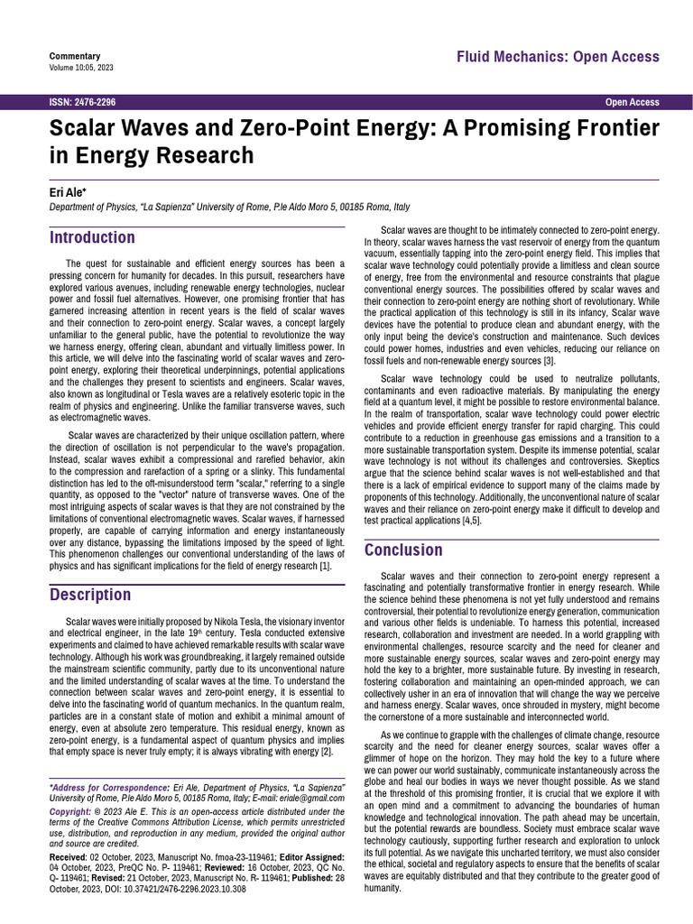 Scalar Waves and Zero-Point Energy Insights | PDF | Waves | Energy ...