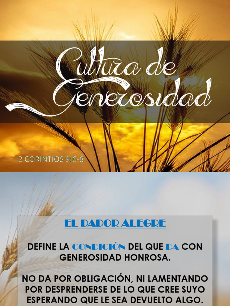 Cultura de Generosidad | PDF